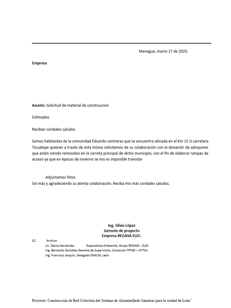 carta de solicitud de descuento | PDF