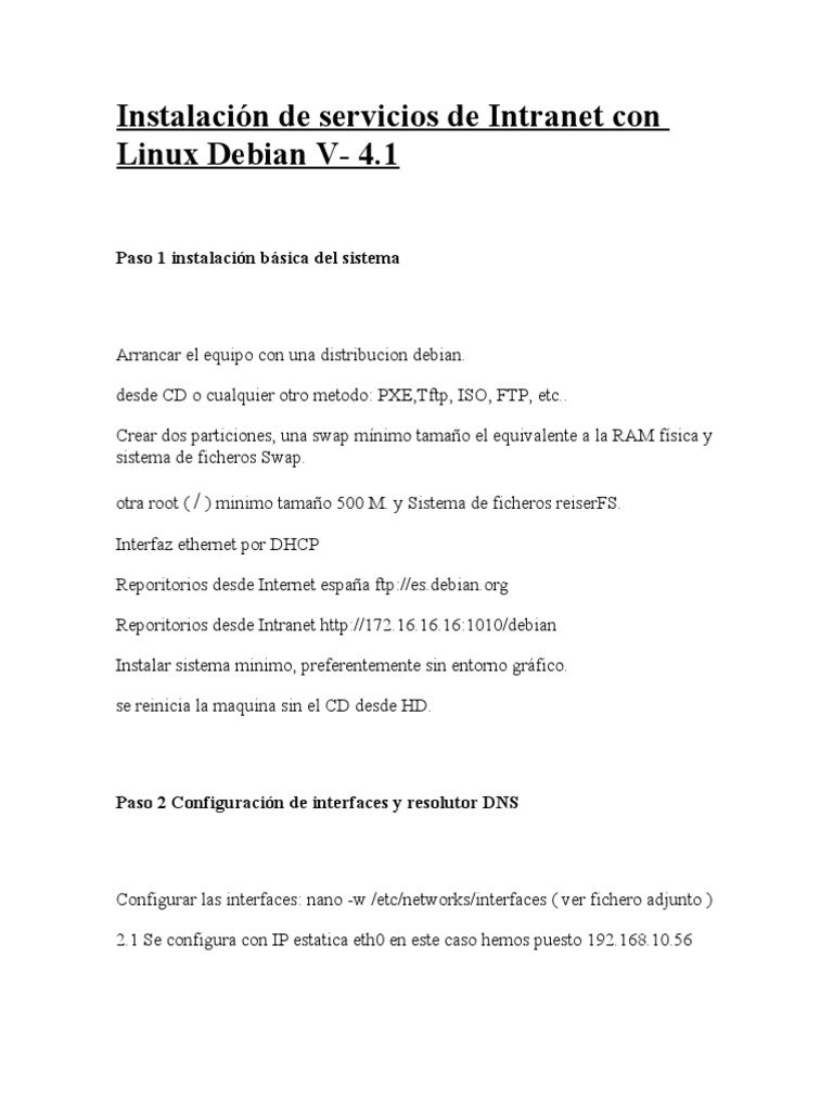 Instalacion de Servicios HTTP de Intranet Con Debian | Descargar gratis PDF | Servidor HTTP ...