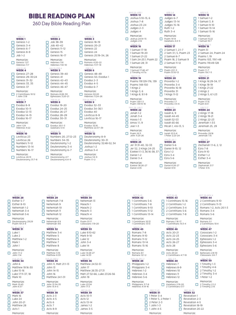 Bible Reading Plan | Download Free PDF | Books Of The Bible | Bible Content