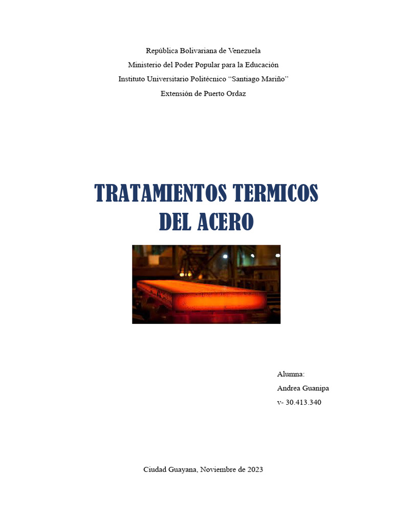 Tratamientos Térmicos Del Acero | PDF | Tratamiento a base de calor | Acero