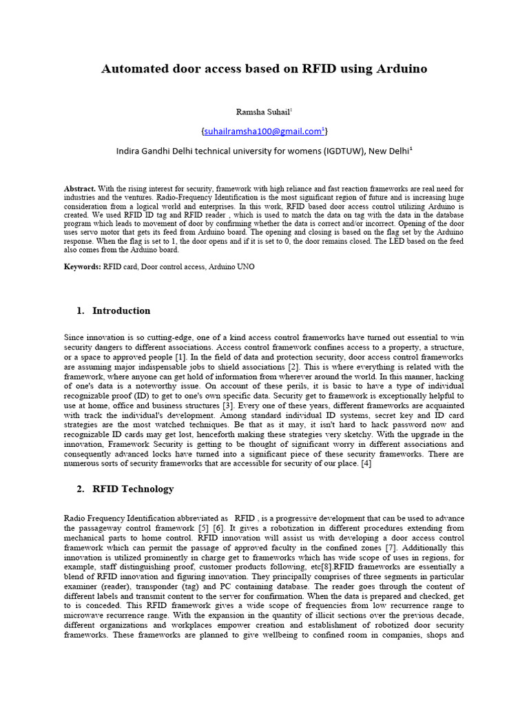 الفصل الثالث امير | PDF | Radio Frequency Identification | Arduino