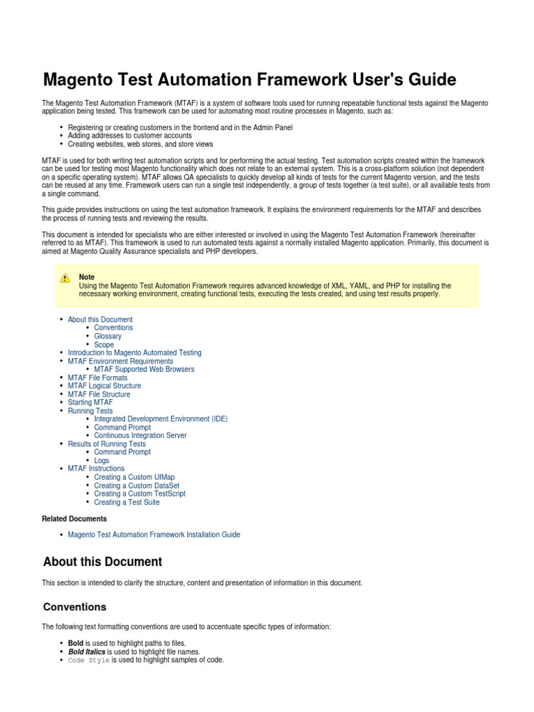 Magento Test Automation Guide | PDF | Selenium (Software) | Software ...