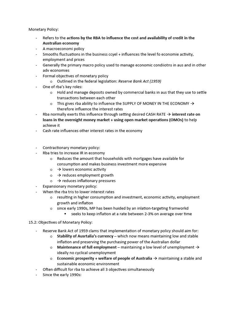 Monetary Policy | PDF | Monetary Policy | Inflation