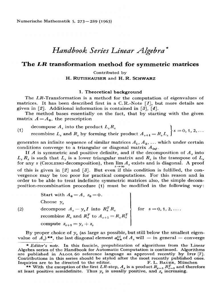 Rutishauser Eigen 29 Matrix Order | PDF | Matrix (Mathematics ...