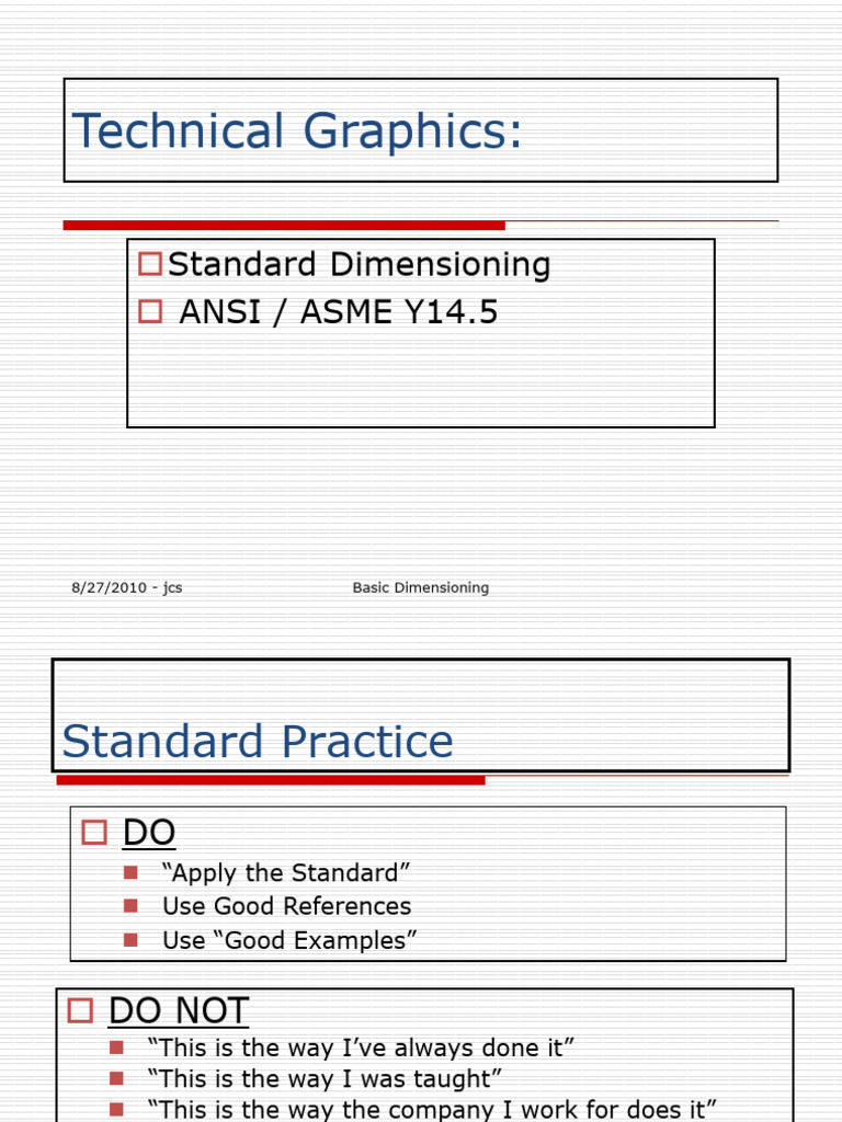Standard Practices in Technical Dimensioning | PDF | Equipment | Manufactured Goods