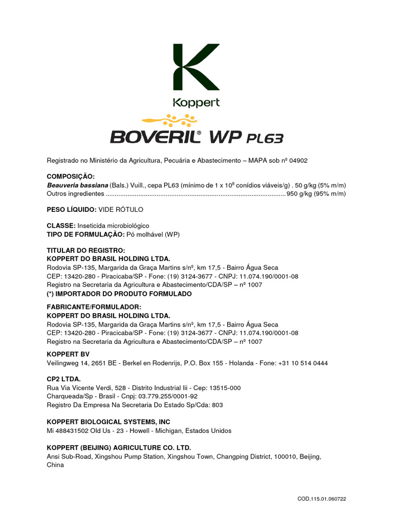 Bula Boveril WP PL63 | PDF | Fungo | Alergia