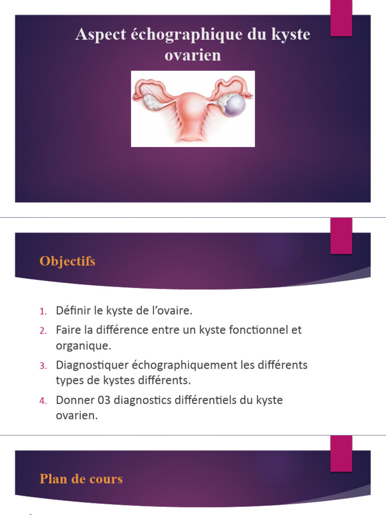 Diagnostic échographique des kystes ovariens | PDF | Ovaire | Utérus