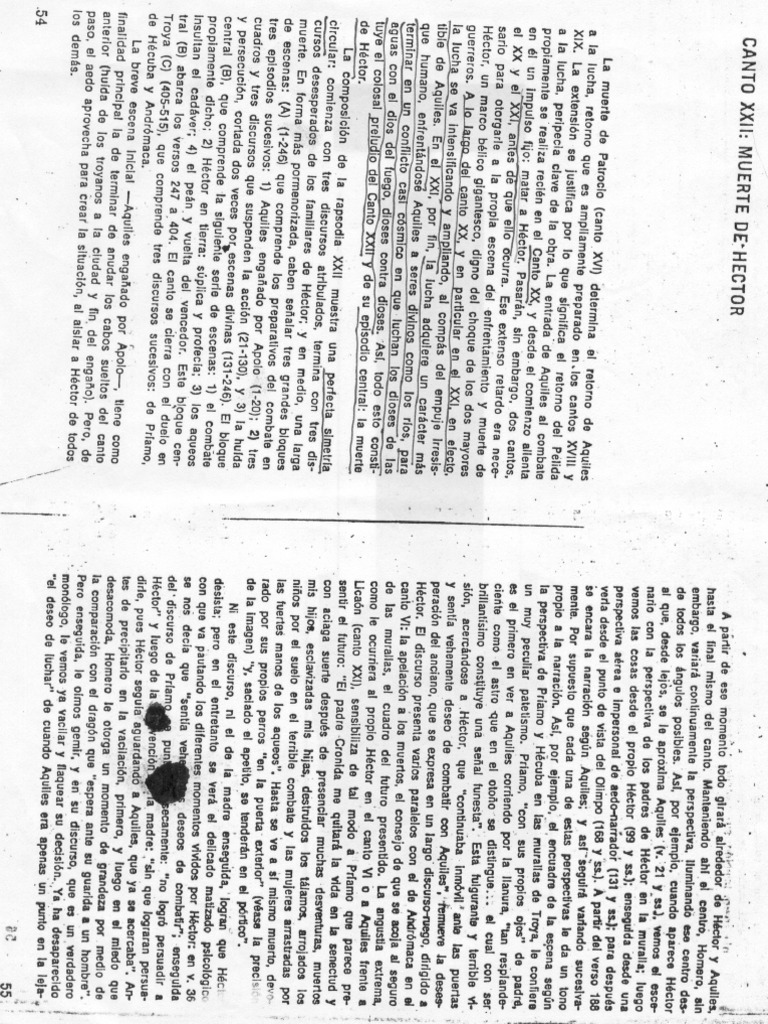 Sobre Canto Xxii de La Iliada | PDF
