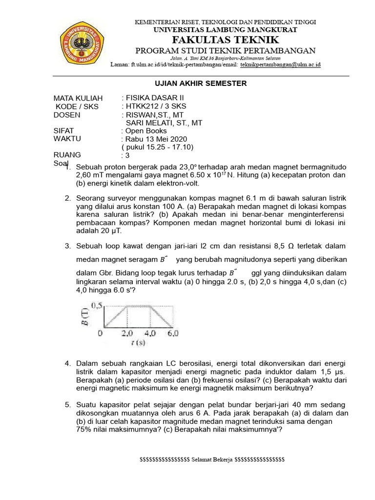 SOAL UAS 2020 Fisika 2 | PDF
