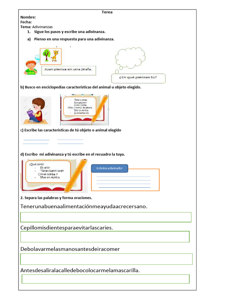 Adivinanzas Actividades 3A | PDF