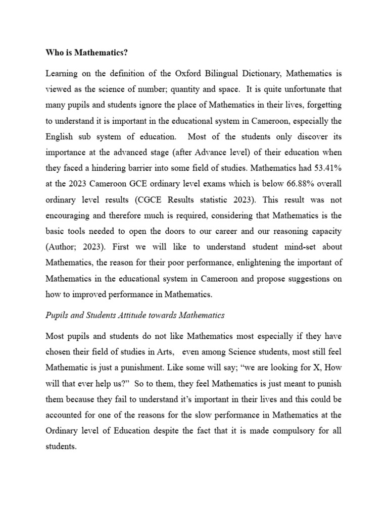 Who Is Mathematics | PDF | University And College Admission | Mathematics