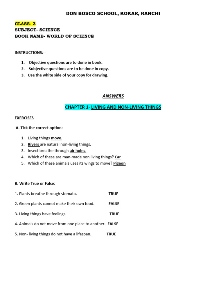 Class 3 Science Chapter 1, 2 & 3 | PDF | Breathing | Human Body