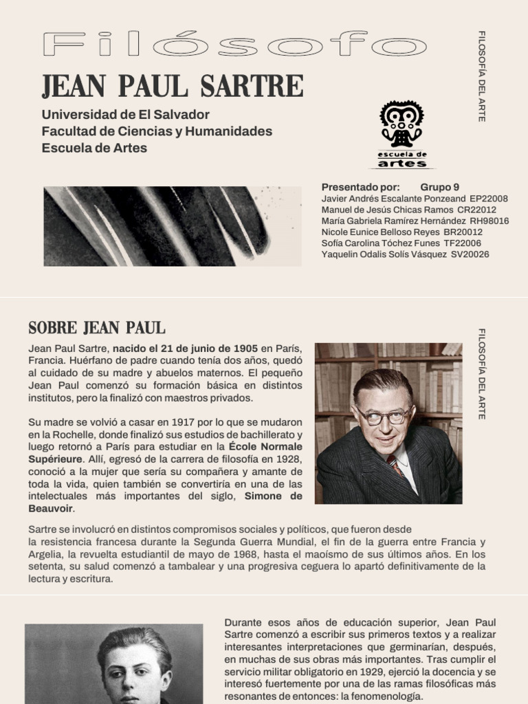 Jean Paul Sartre | PDF | Existencialismo | Jean Paul Sartre
