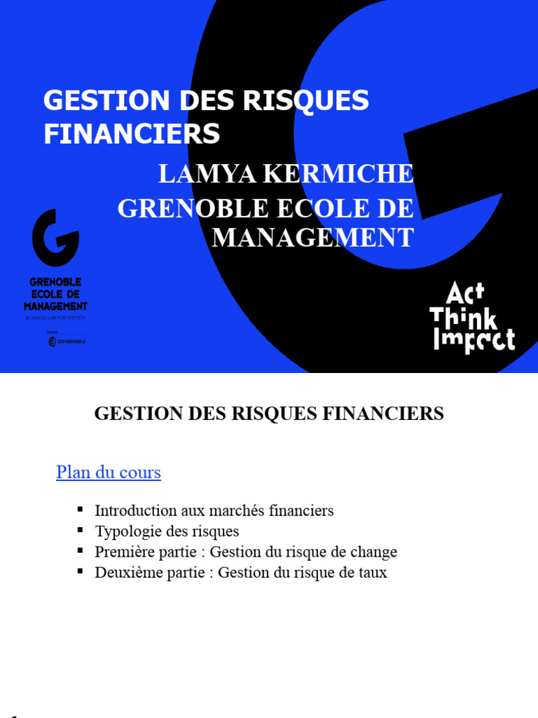 1 Introduction Et Typologie Des Risques - NEW | PDF | Risque | Marchés financiers