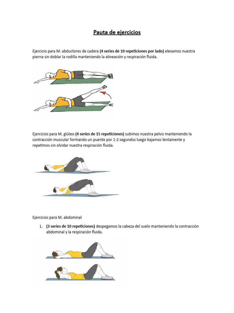 Pauta de Ejercicios en Casa | PDF | Músculo esquelético | Anatomía