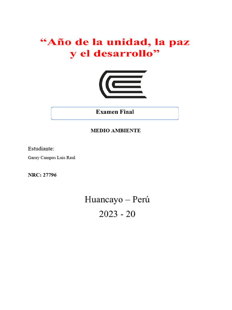Examen Final - Medio Ambiente | Descargar gratis PDF | Residuos ...
