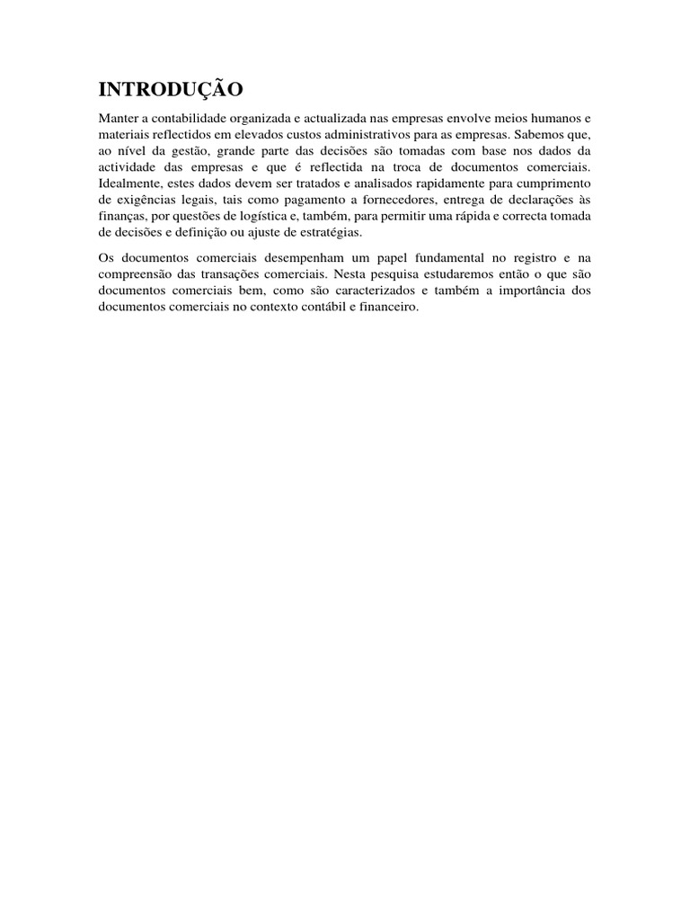 Documentos Comerciais | Download grátis PDF | Contabilidade | Informação