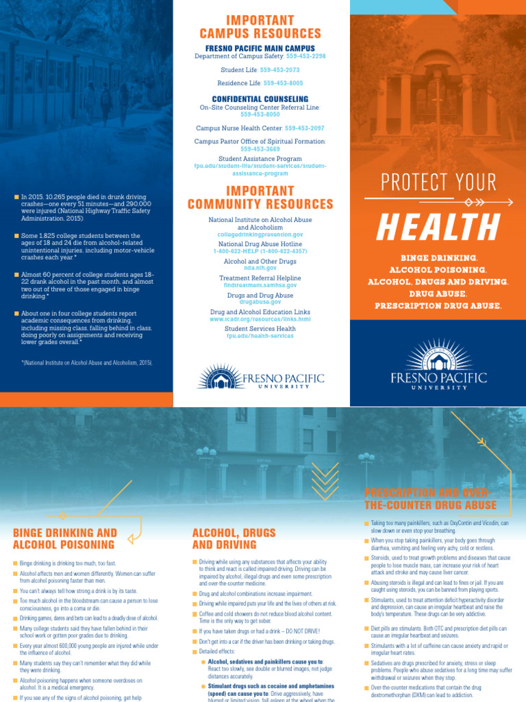 Drug Alcohol Brochure Protect Your Health Alcohol and Drug Awareness ...