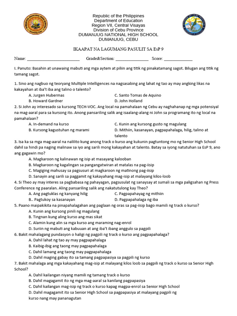 Esp - 4TH Quarter | PDF