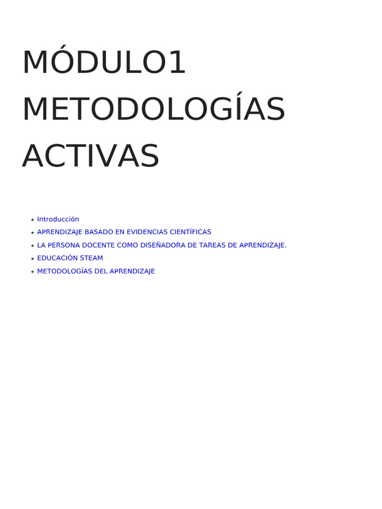 Modulo1 Metodologias Activas | PDF | Aprendizaje | Enseñando