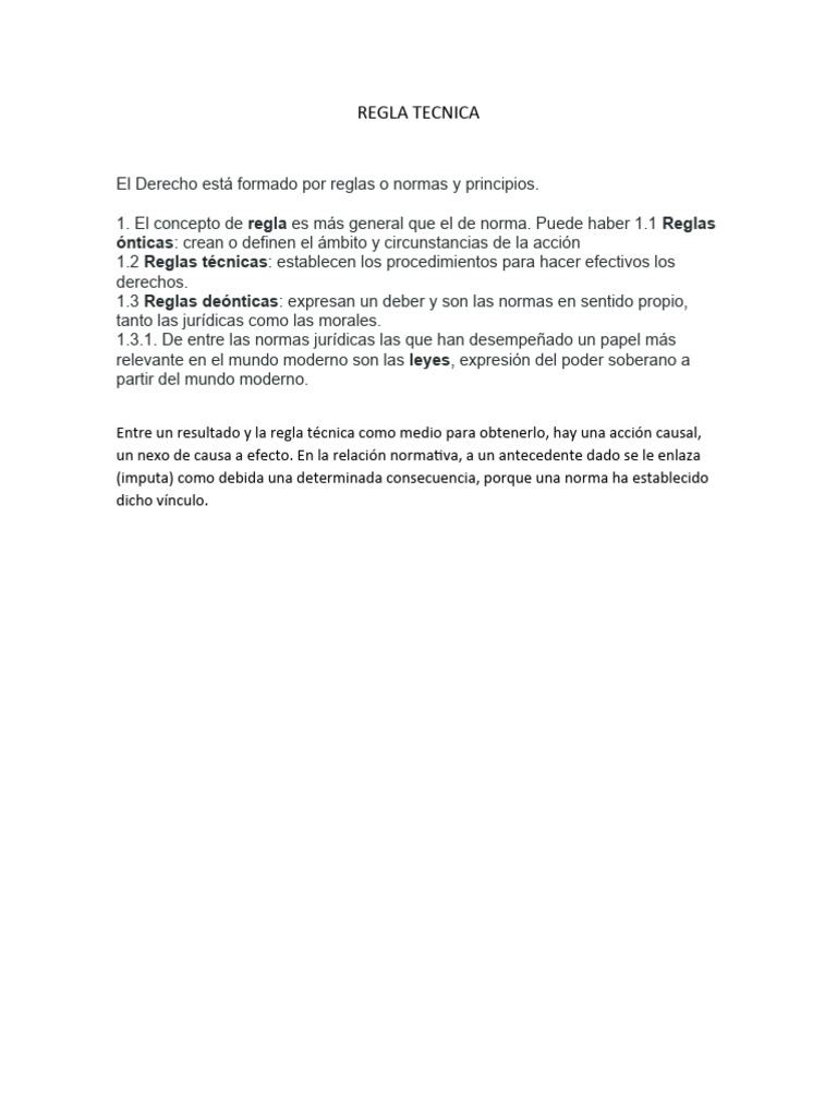 Definición y Ejemplos de Reglas Técnicas | PDF