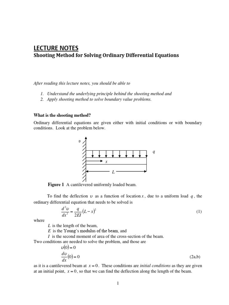 2.5.shooting Method | PDF | Beam (Structure) | Equations