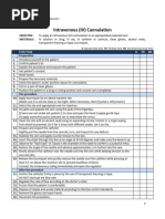 IV Cannulation Checklist | PDF | Science & Mathematics