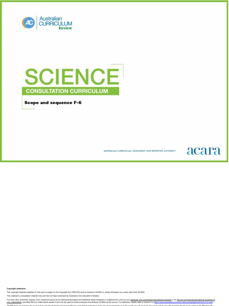 Science Scope and Sequence f-6 | Download Free PDF | Science | Earth