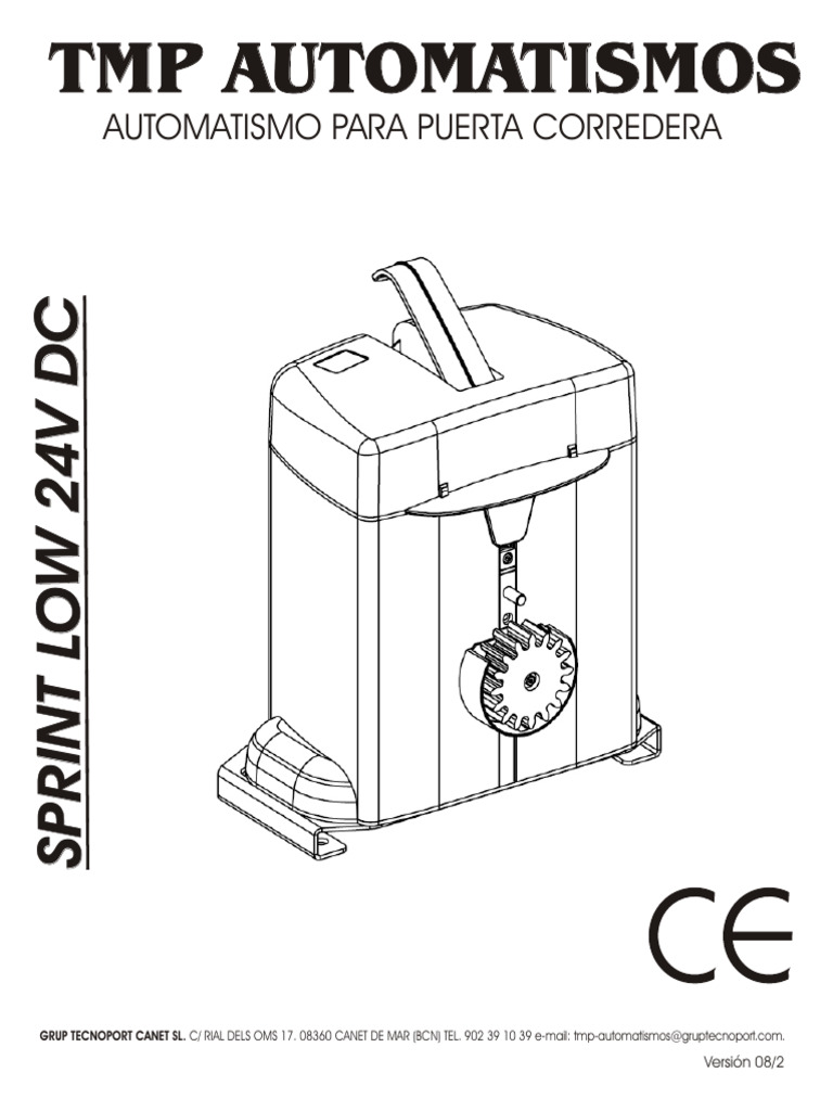 Automatismo para Puerta Corrediza SPRINT | PDF | Engranaje | Tornillo