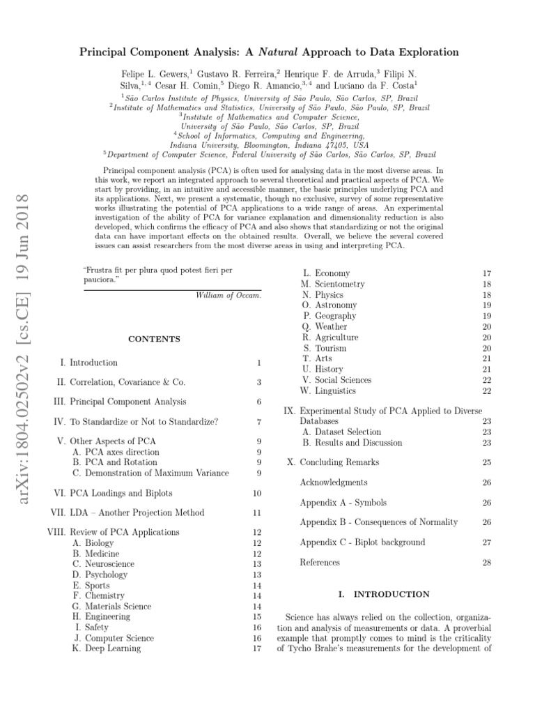Principal Component Analysis | PDF | Principal Component Analysis | Matrix (Mathematics)