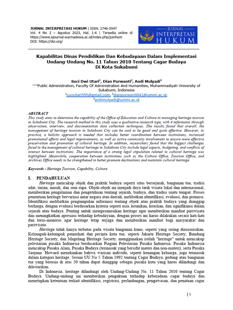 Suci Dwi Utari - Interpretasi Hukum | PDF | Indonesia