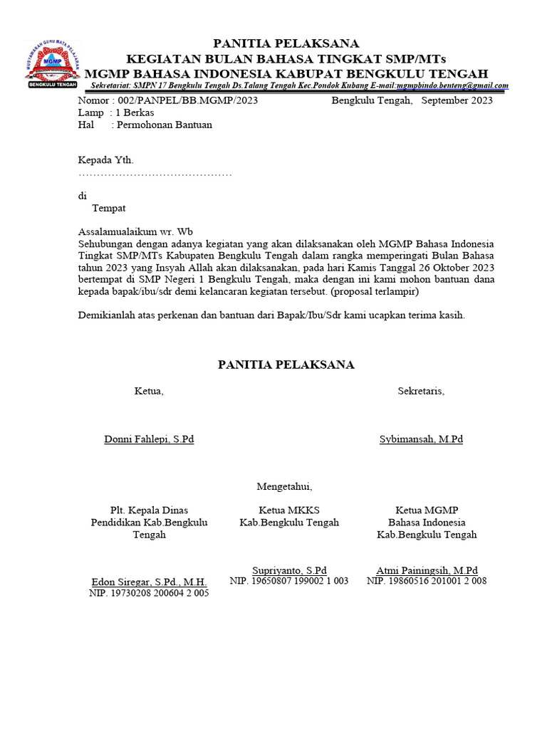 Proposal Kegiatan Bulan Bahasa 2023 | PDF