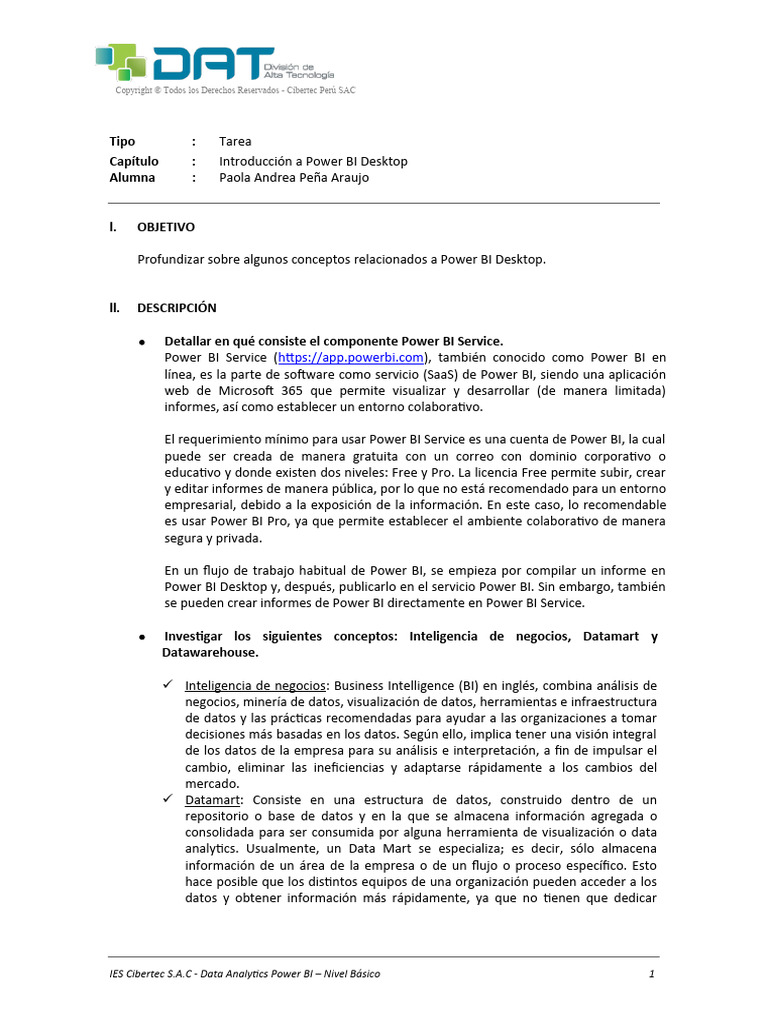 05 Tarea | PDF | Almacén de datos | Inteligencia de negocios