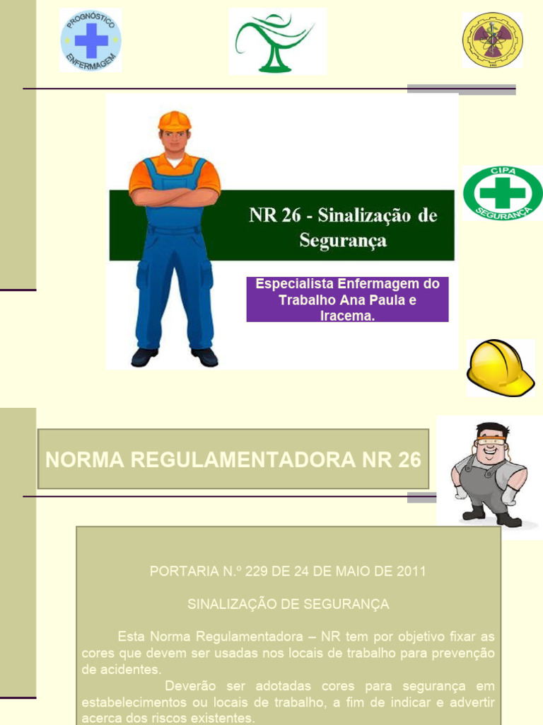 Cores da NR 26 na Sinalização de Segurança | PDF | Enfermagem ...