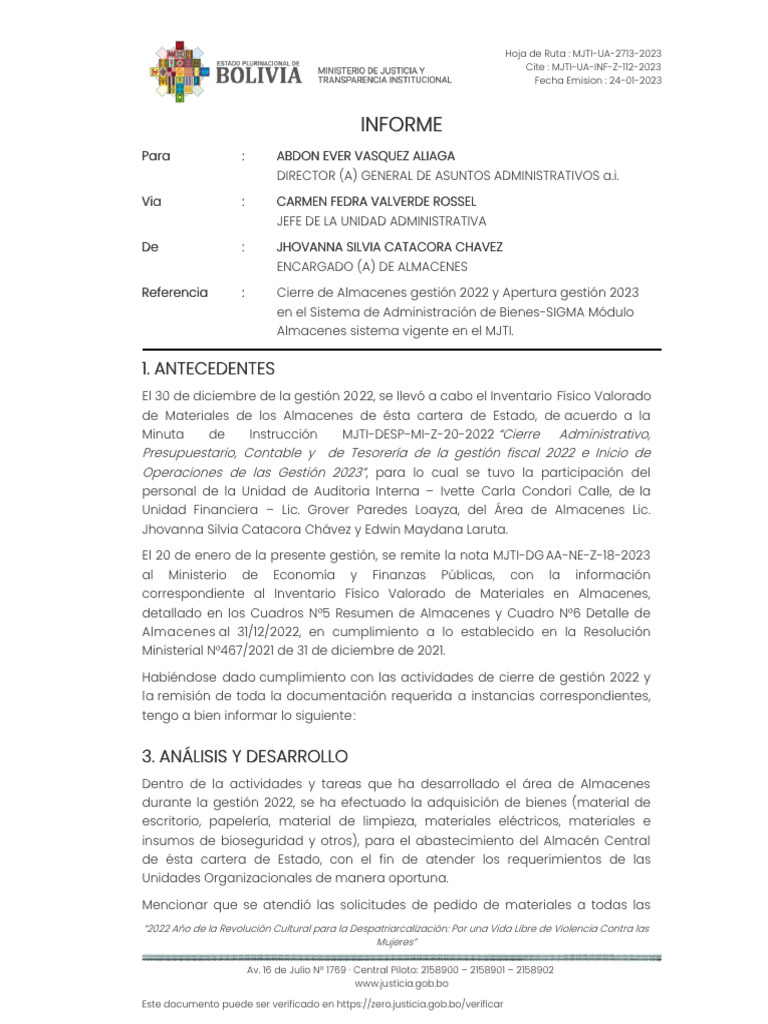 Informe de Cierre | PDF | Inventario | Contabilidad