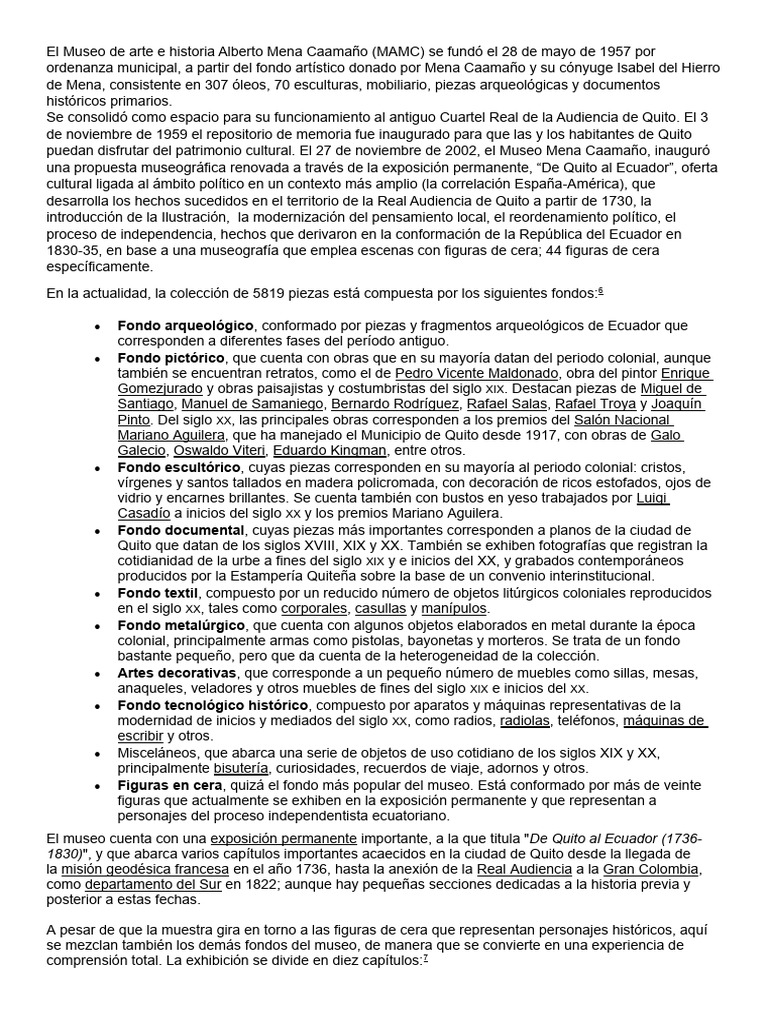 El Museo de Arte e Historia Alberto Mena Caamaño | Descargar gratis PDF ...