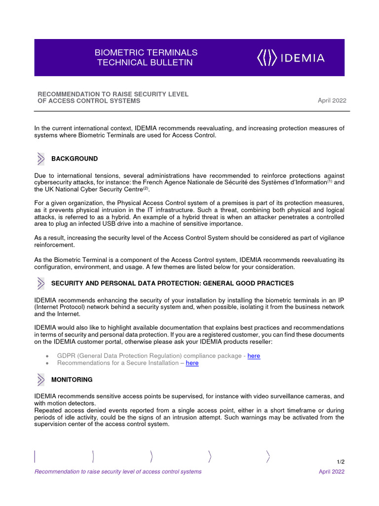 IDEMIA Security Bulletin - April 2022 | PDF | Computer Security | Security IDEMIA Security Bulletin - April 2022 | PDF | Computer Security | Security