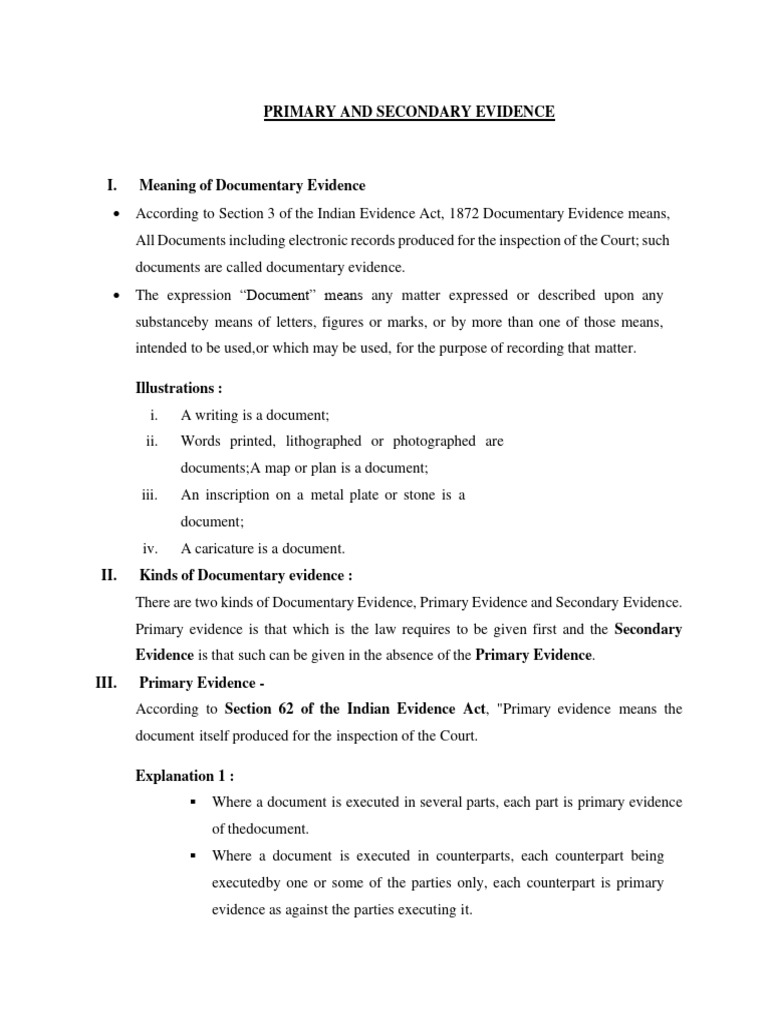 Primary and Secondary Evidence | PDF | Politics | Law