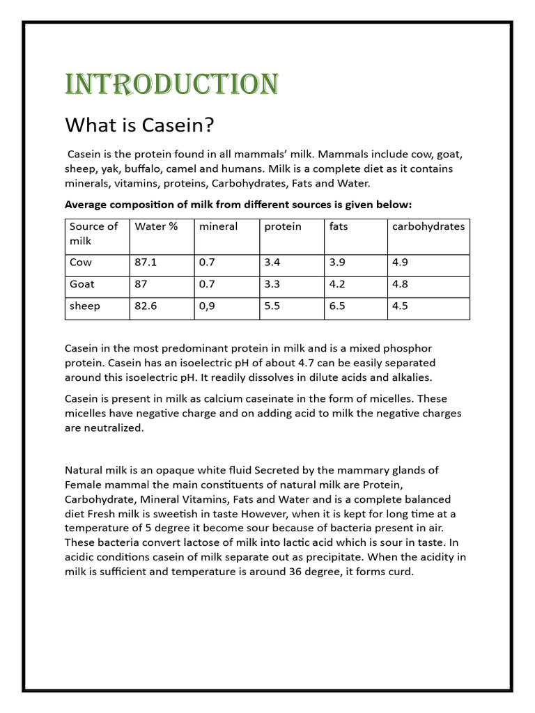 Chemistry | PDF | Milk | Nutrition