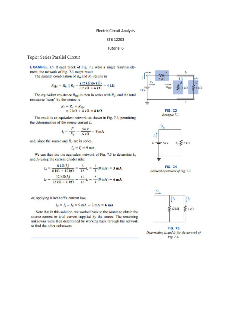 Tutorial 5 - Series-Parallel Circuit | PDF