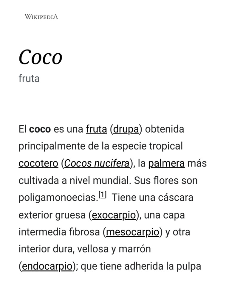Tipos y características del coco | PDF | Coco | Petróleo