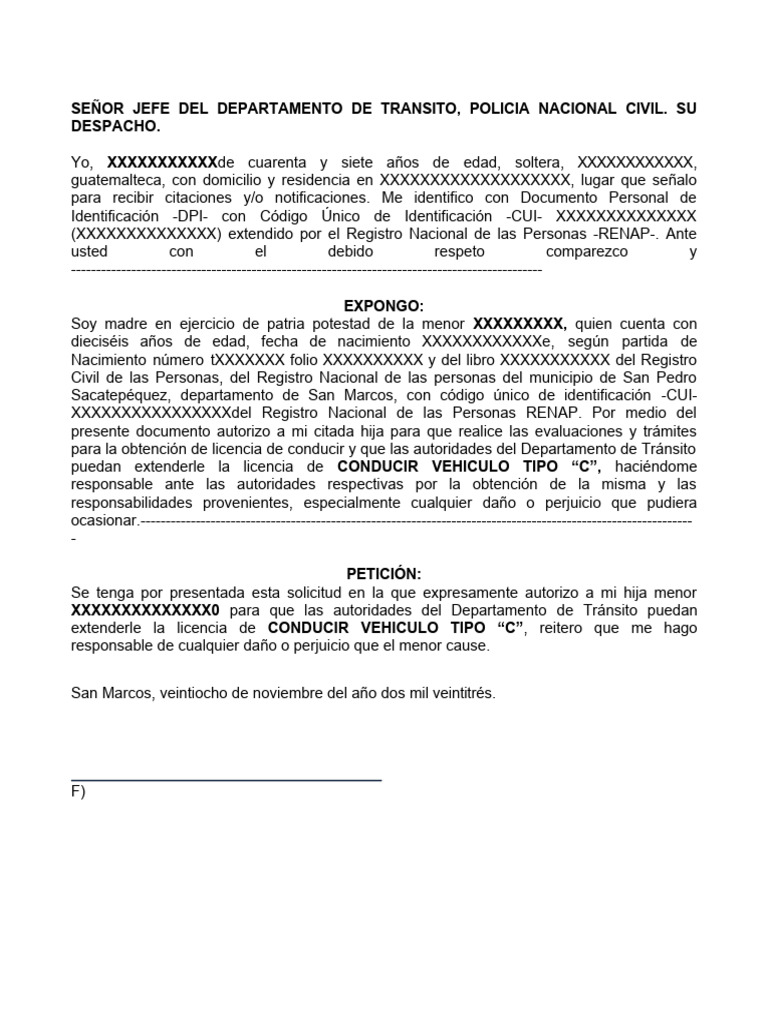 Carta Responsabilidad de Conductores | PDF