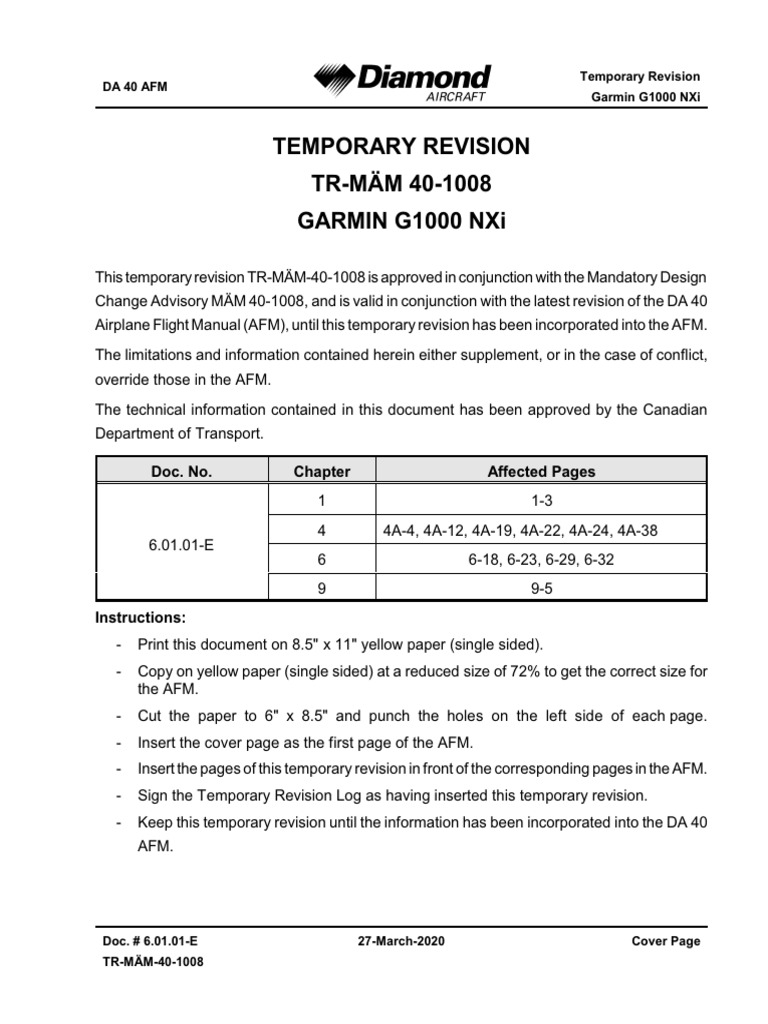 Afm TR Mam 40 1008 | PDF | Aviation | Aircraft