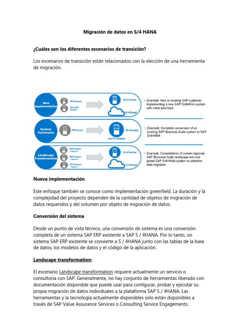 Migración De Datos En S4 Hana Pdf Gestión De Tecnología De La