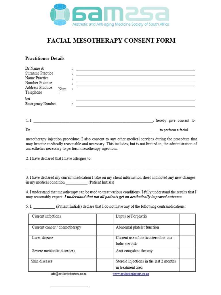 facial-consent-form-24 | PDF | Informed Consent | Injection (Medicine)