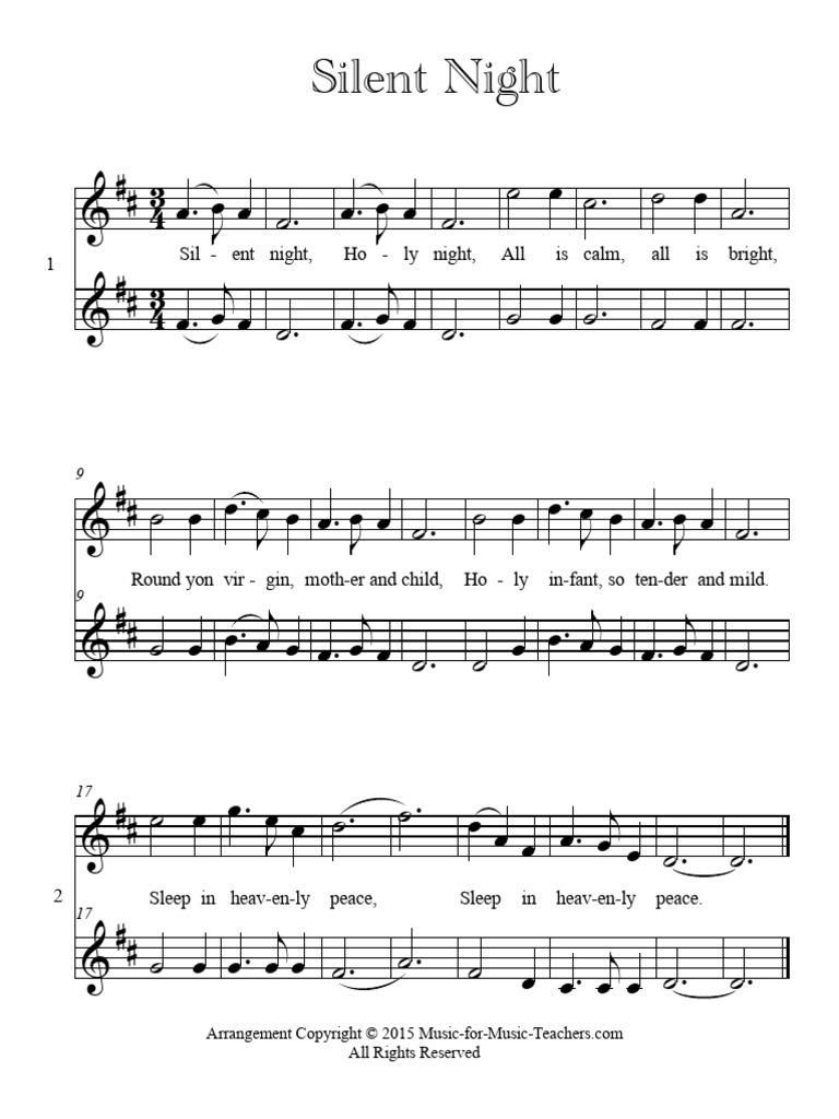 Silent Night Violin Duet | PDF