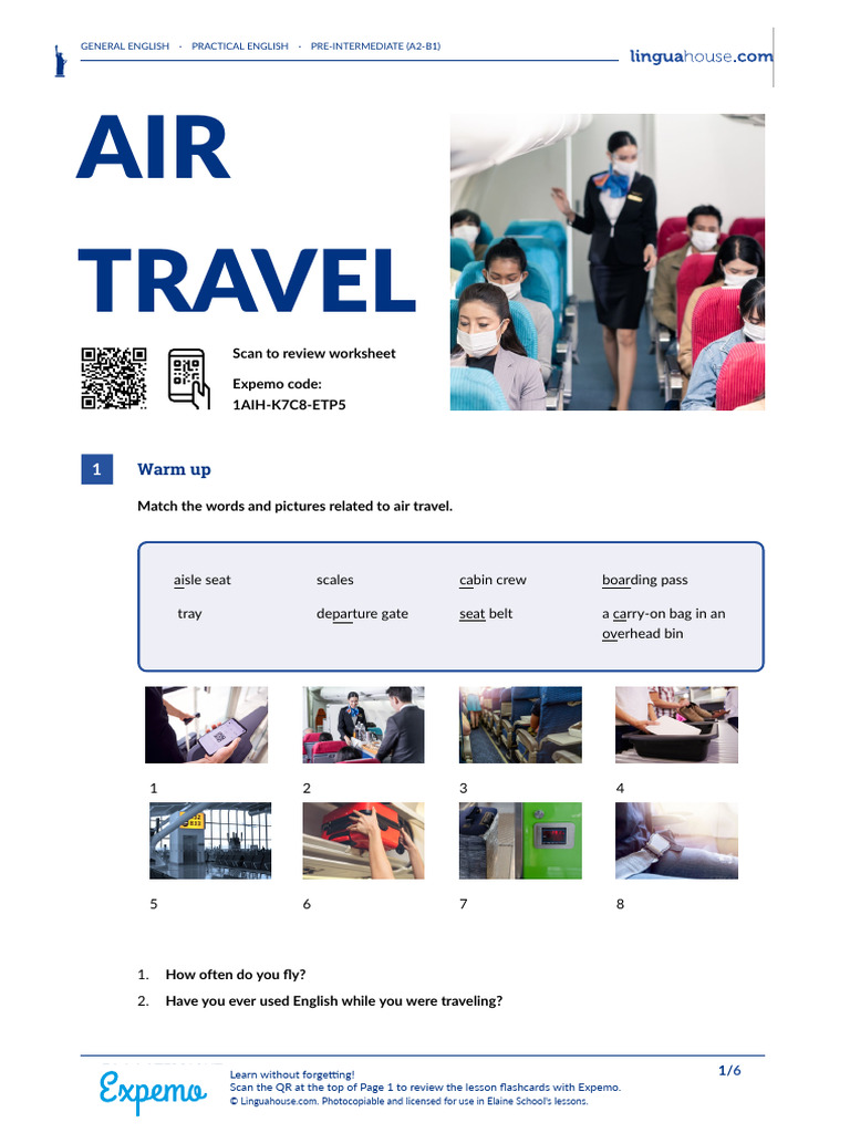 Air Travel American English Student | PDF | Question | Linguistics