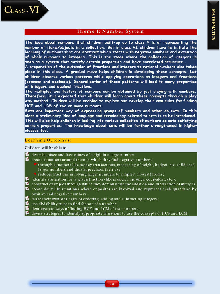 ICSE-Class-6-Mathematics-Syllabus | PDF | Numbers | Area