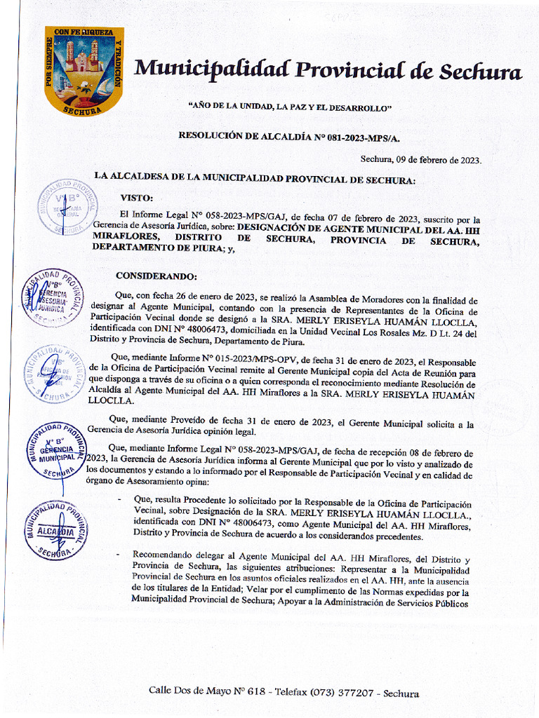 Resoluciòn Modelo Agente Municipal | PDF