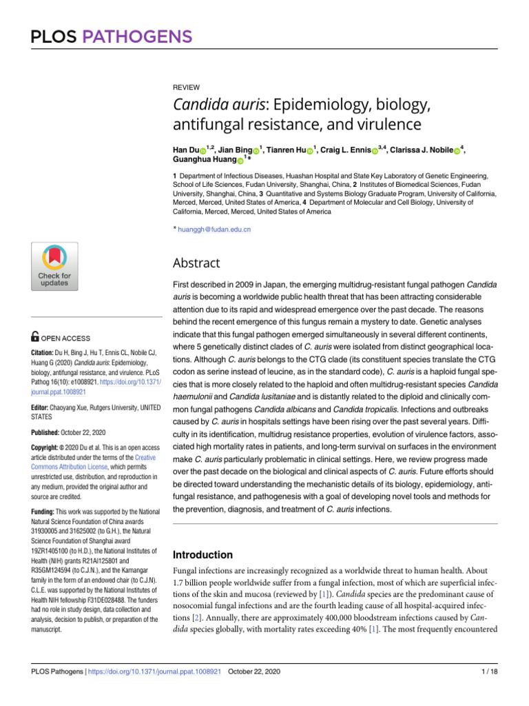 Candida Auris_Epidemiology, Biology, Antifungal Resistance, And ...